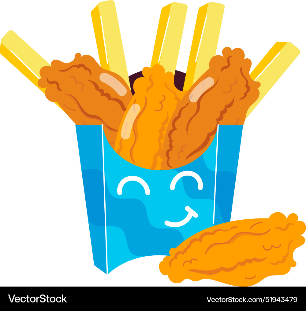 Webchicken wings sticker in flat style Royalty Free Vector