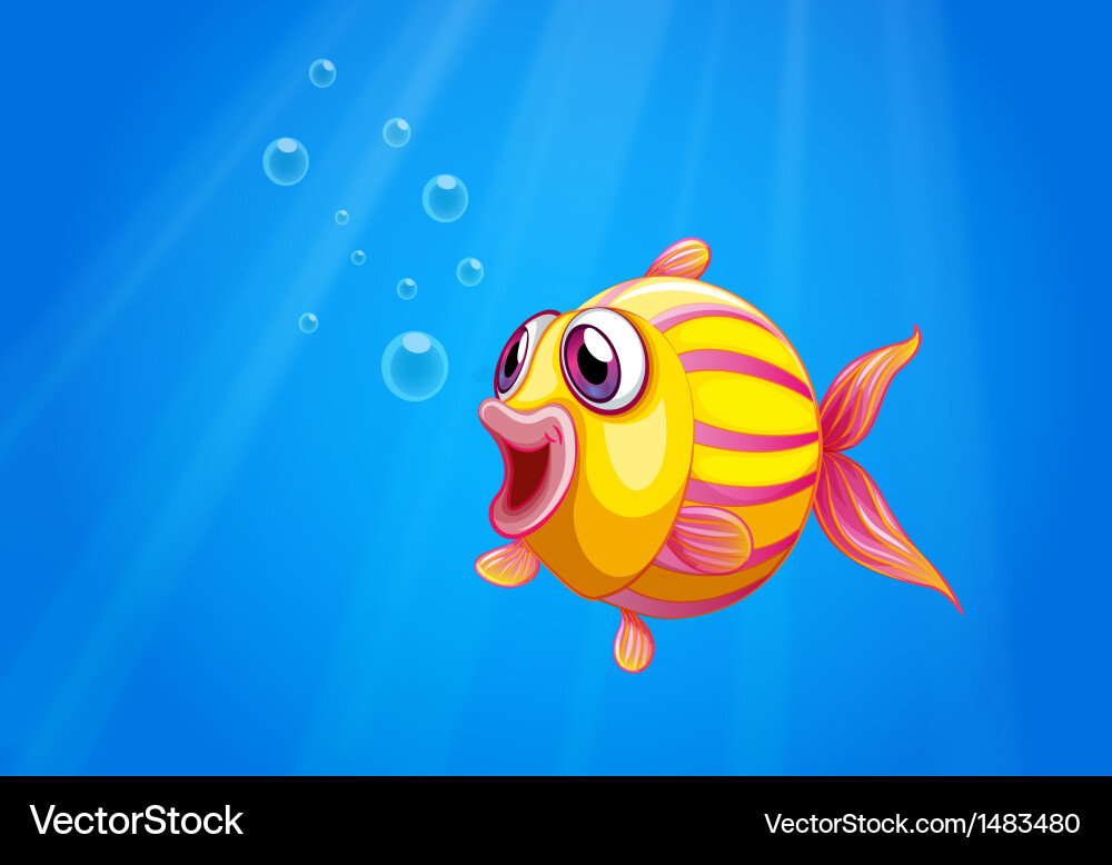 A colorful bubble fish under the sea Royalty Free Vector