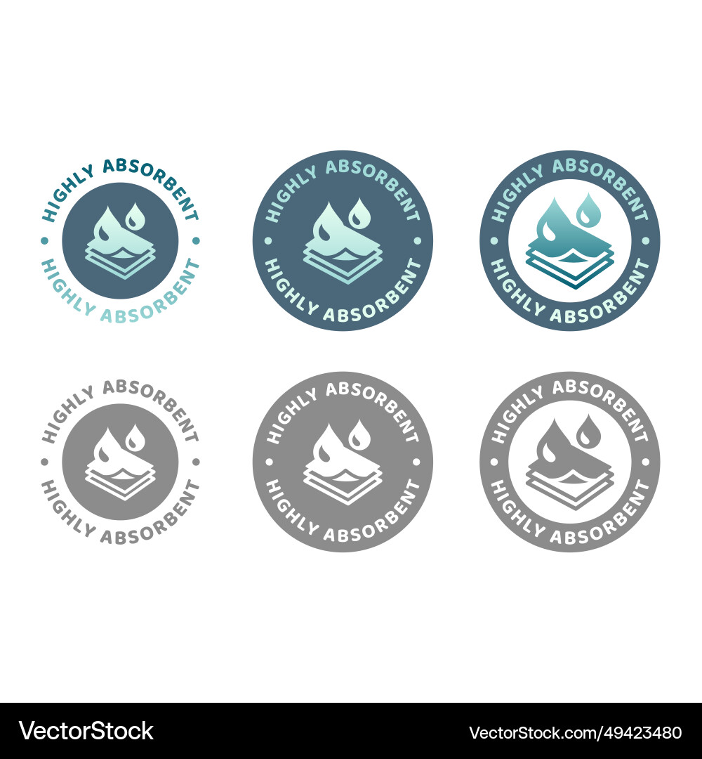 Absorbent Label Set - Pads & Diapers Vector Image