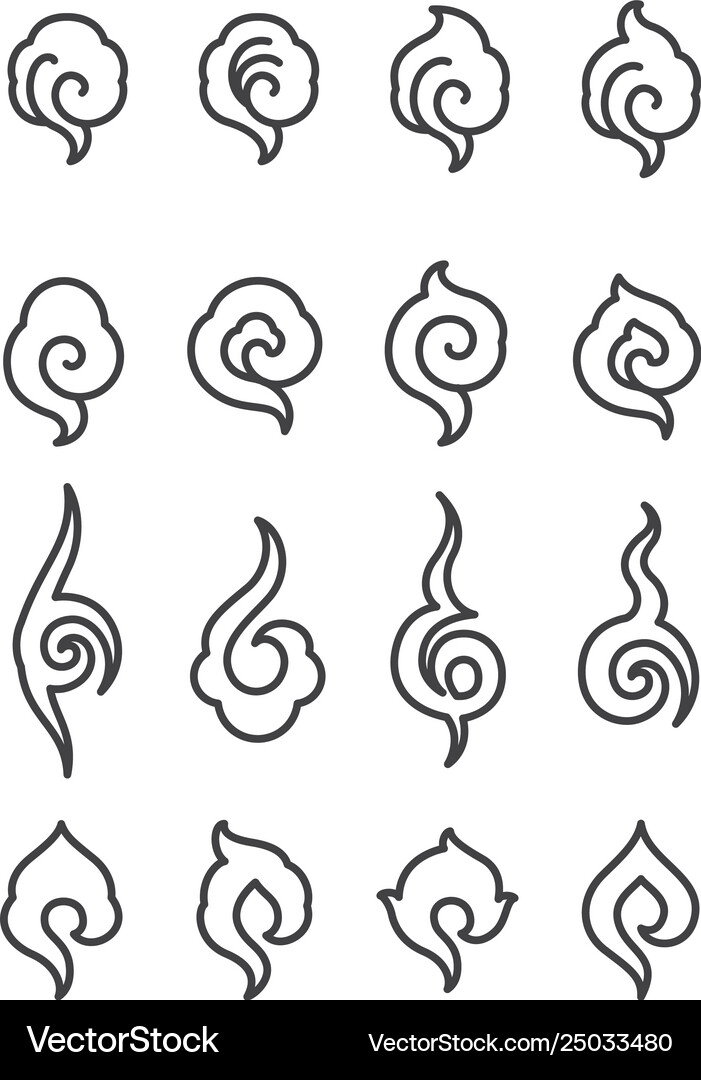 Abstract line art divider symbols Royalty Free Vector Image