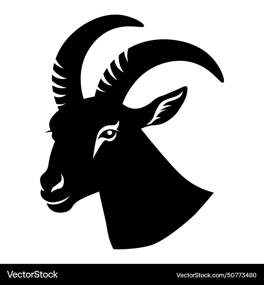Black goat icon on white background Royalty Free Vector