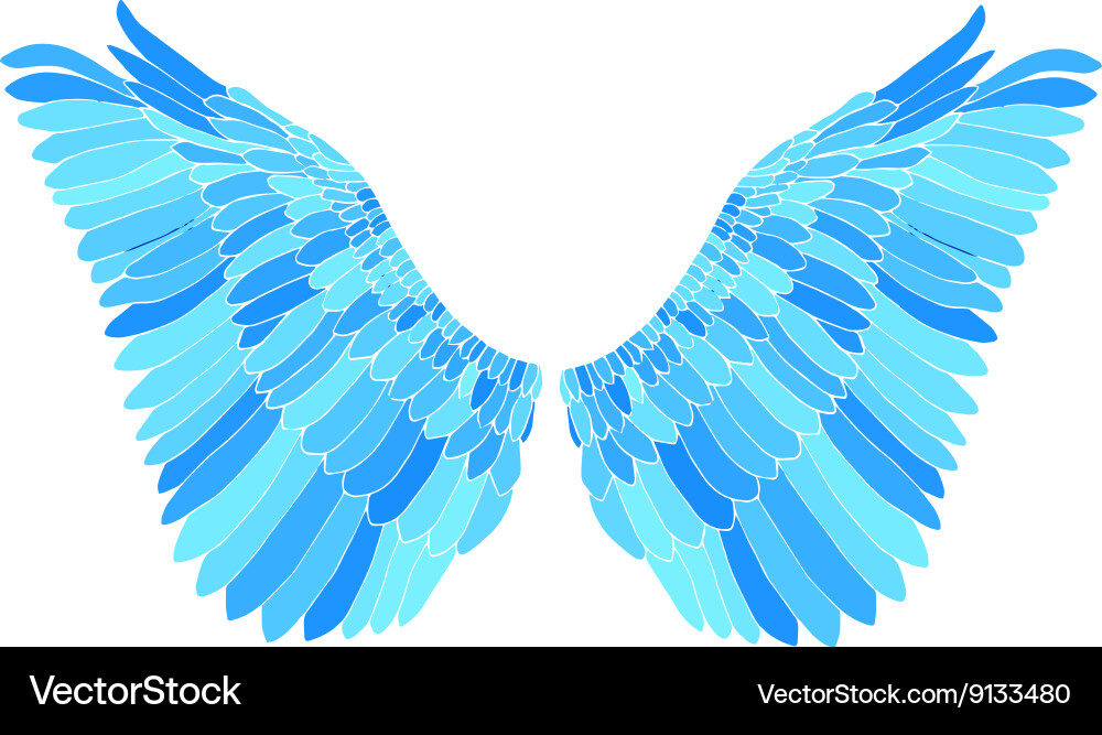 Blue wing Royalty Free Vector Image - VectorStock