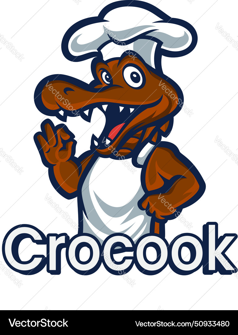 Crocook food restuarant logo Royalty Free Vector Image