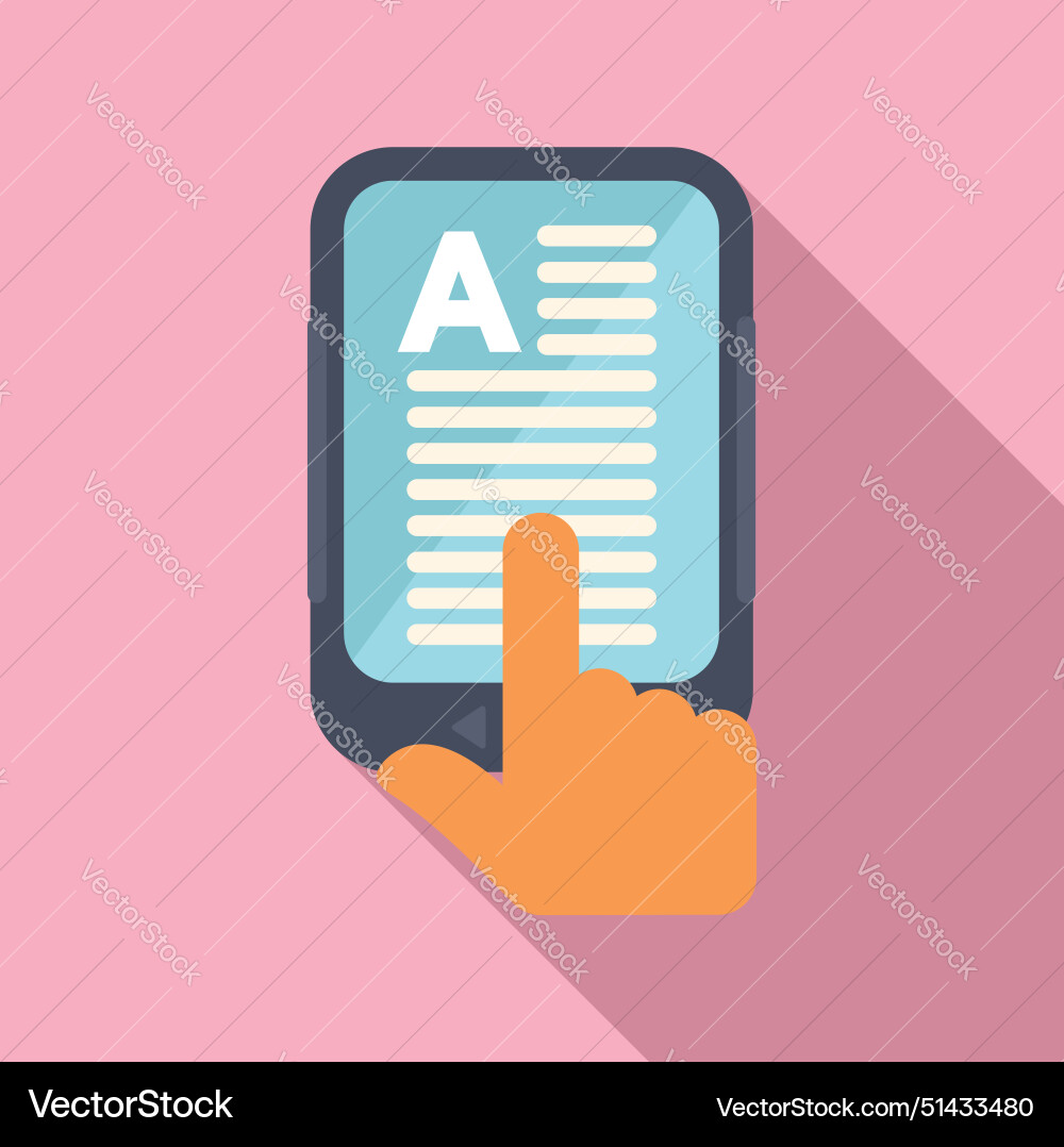 Ebook reading on digital tablet Royalty Free Vector Image