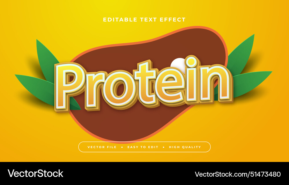 Green brown and yellow protein 3d editable text Vector Image