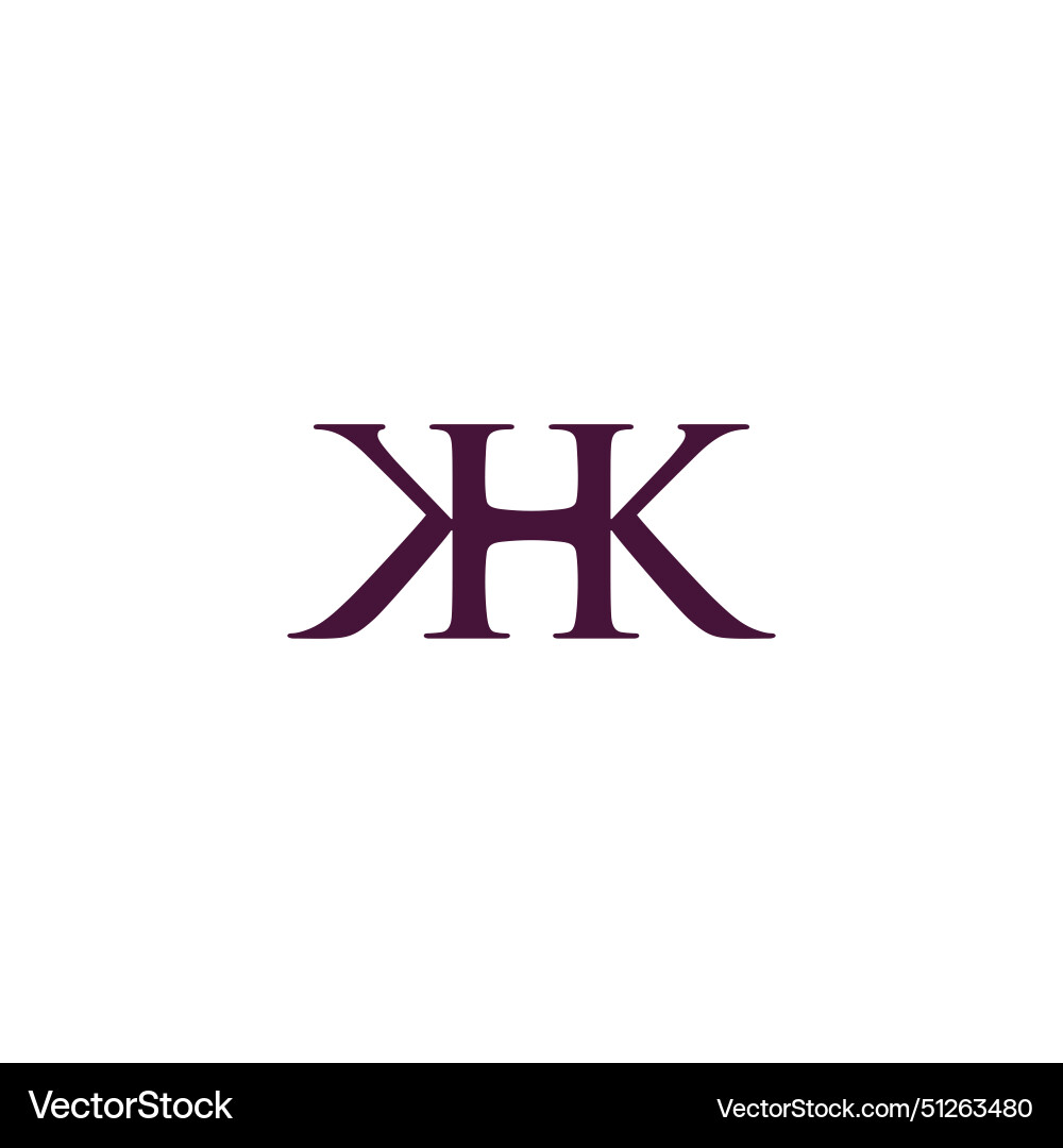 Letter hk simple wings geometric font logo Vector Image