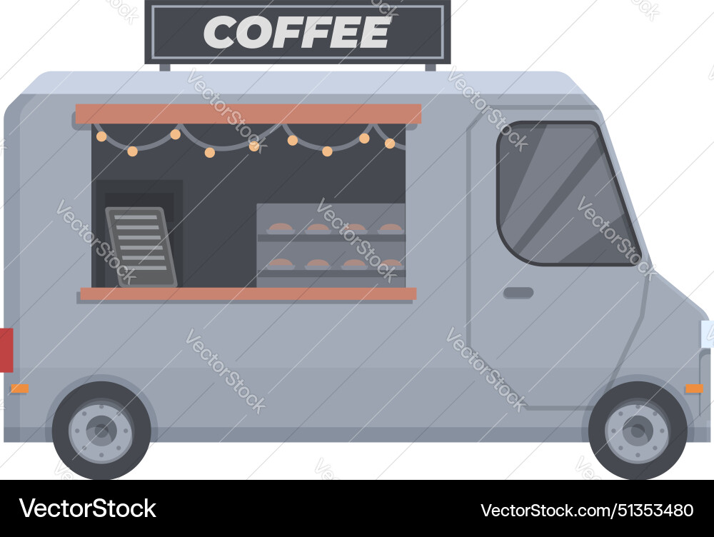 Mobile coffee truck Royalty Free Vector Image - VectorStock
