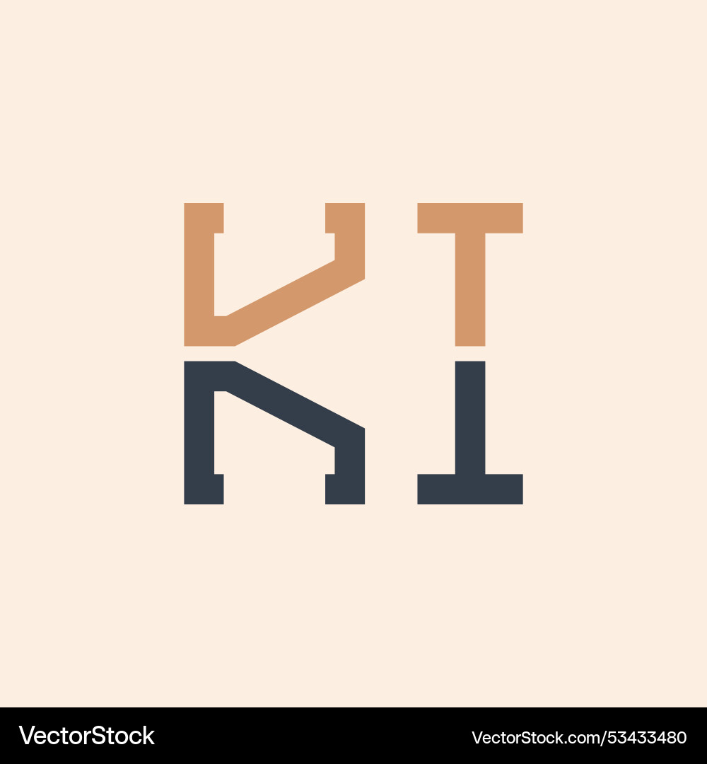 Modern ki letter logo design creative Royalty Free Vector