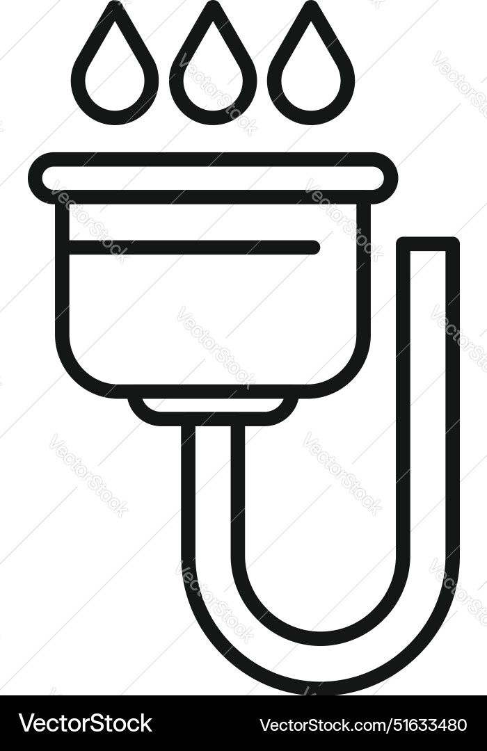 Sink siphon pipe removing wastewater from Vector Image