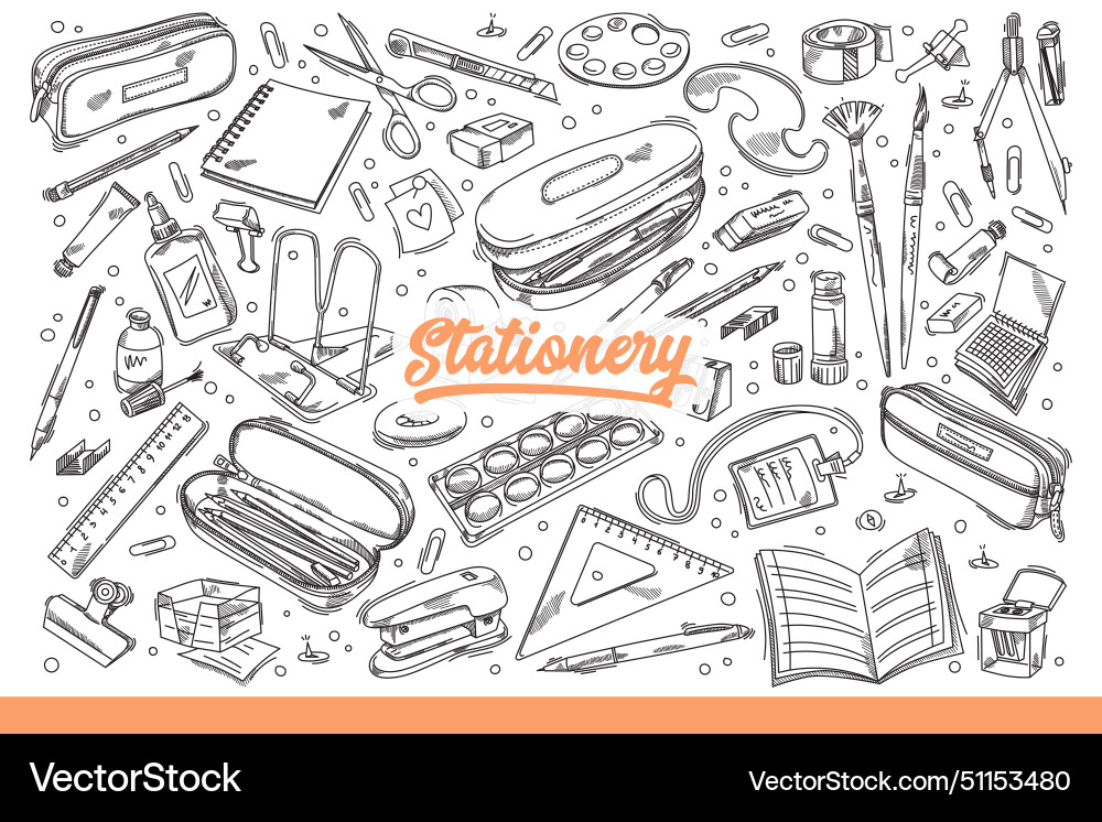 Stationary for school and college students Vector Image