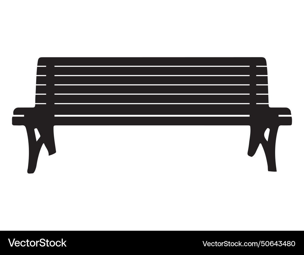 Wooden bench silhouette art Royalty Free Vector Image