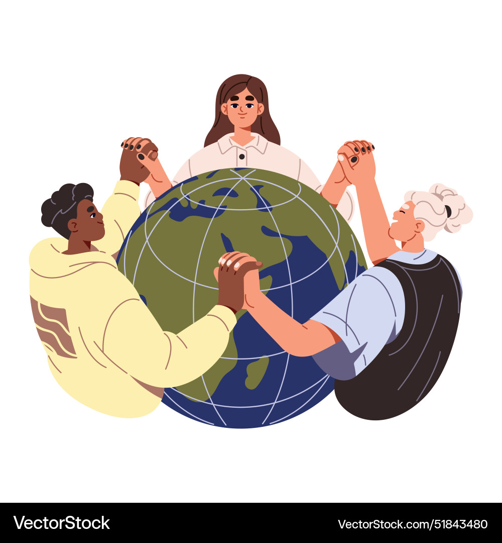 Young people protect ecology environment of earth Vector Image