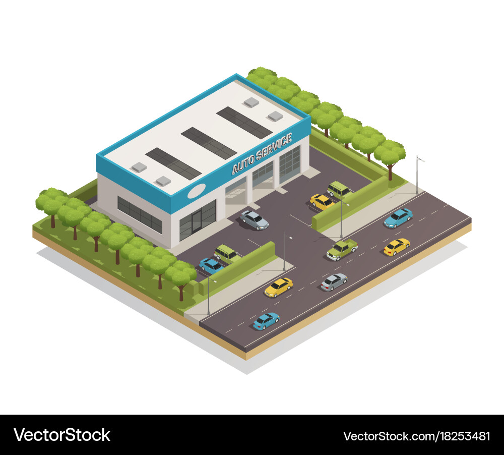 Auto service composition Royalty Free Vector Image
