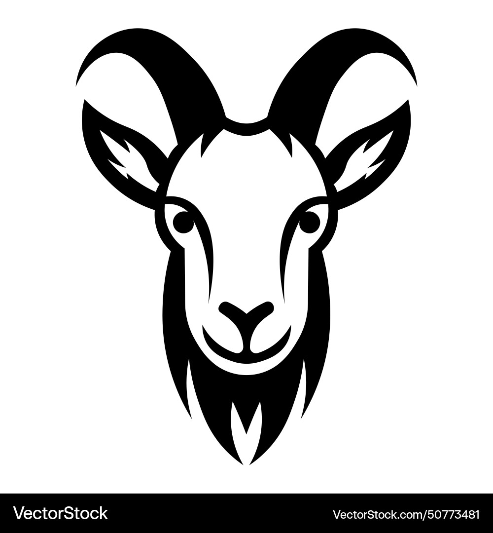 Black goat icon on white background Royalty Free Vector