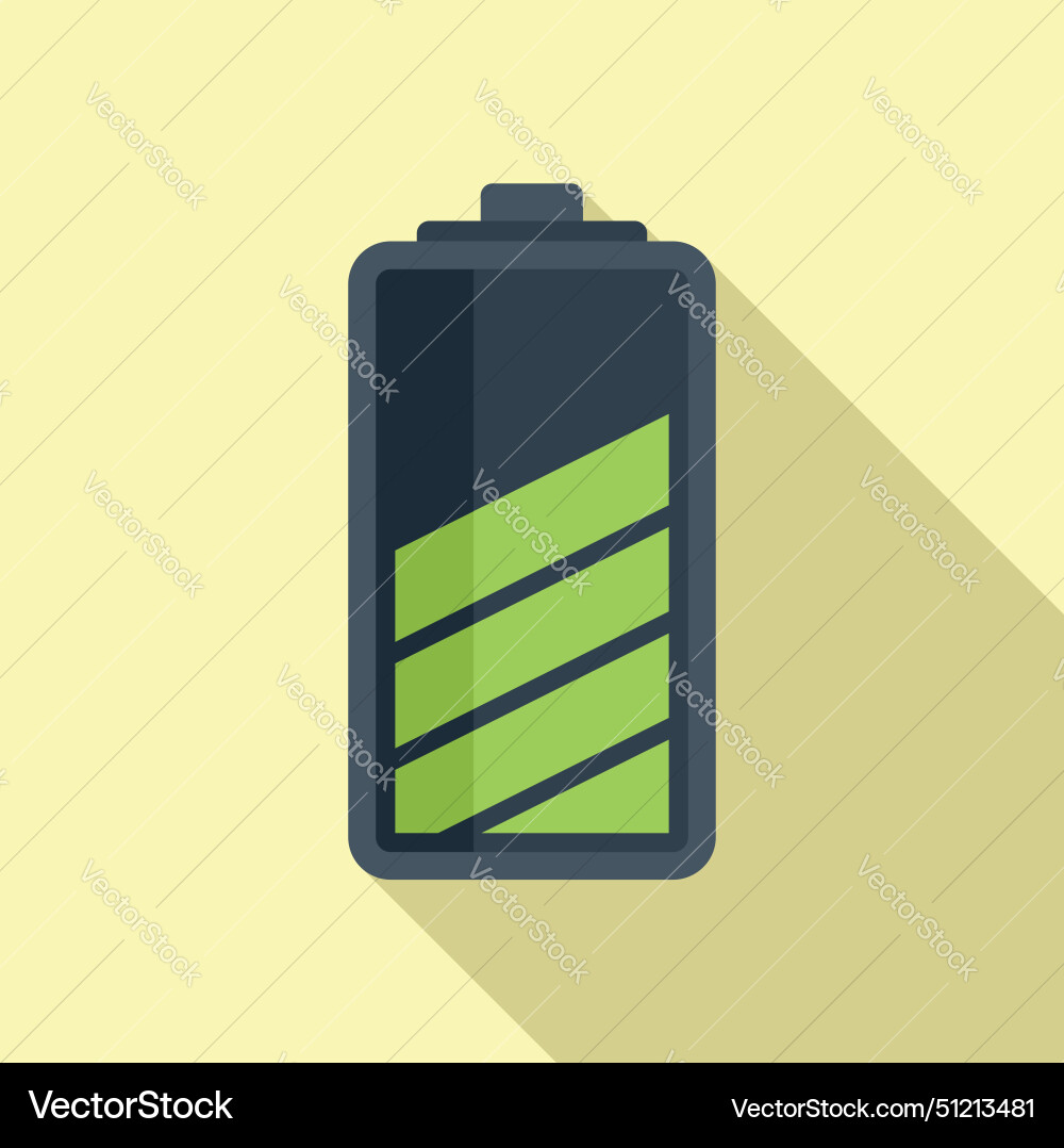 Cell battery charging icon flat electrical Vector Image