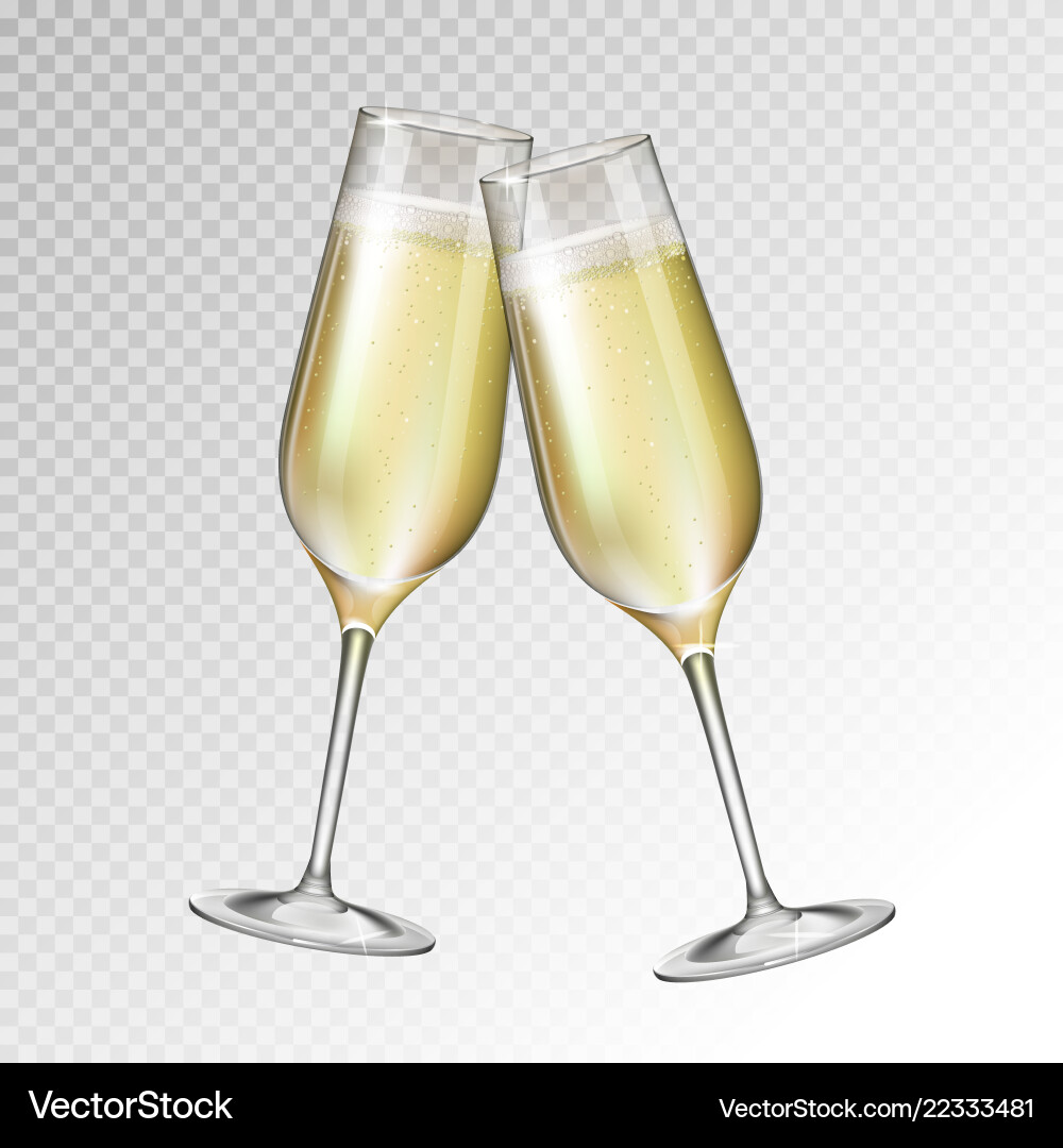 Champagne Glass on Transparent Background Vector Image