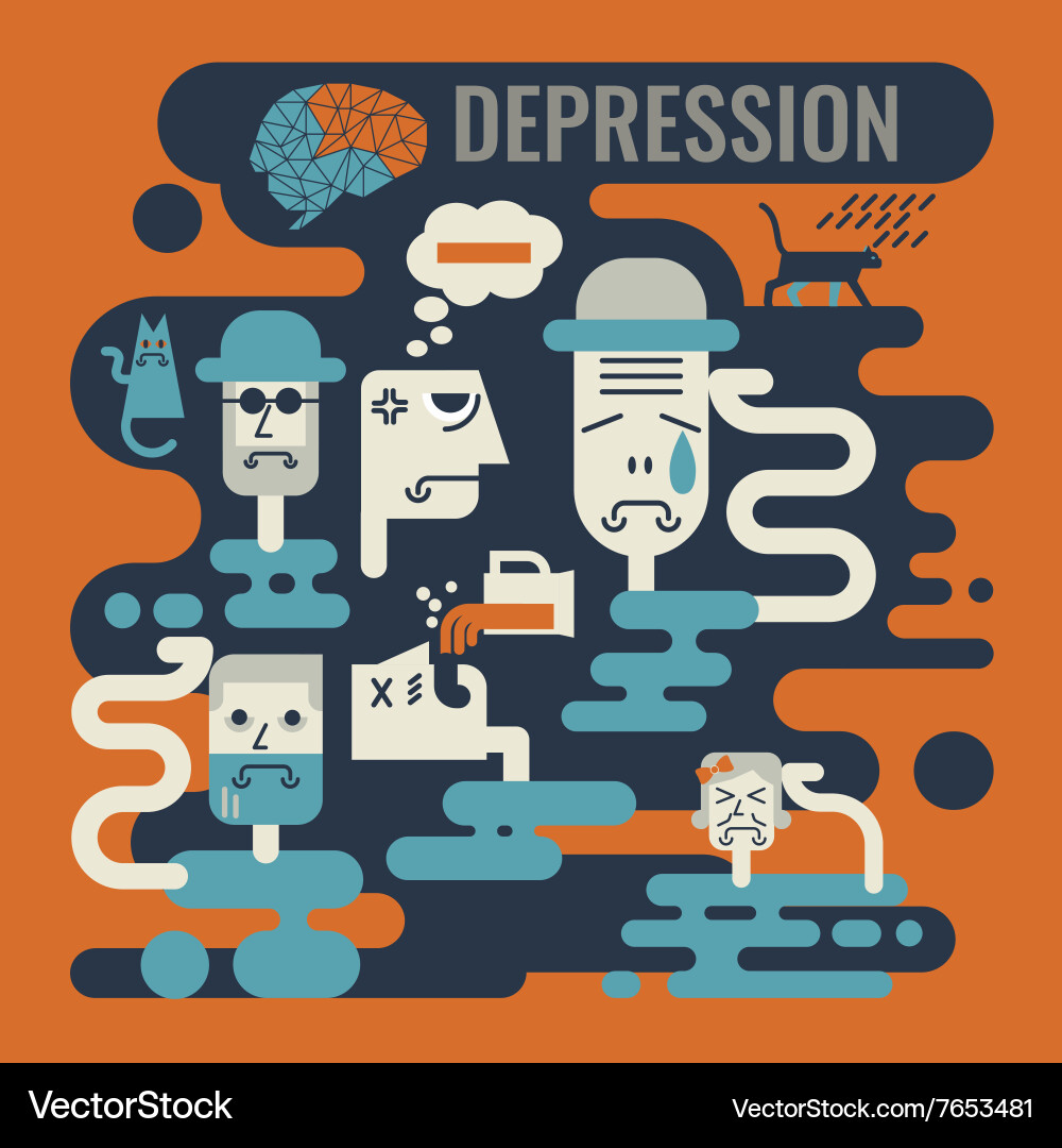 Depression Royalty Free Vector Image - VectorStock