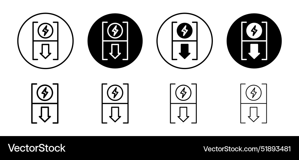 Energy reduction icon set collection Royalty Free Vector