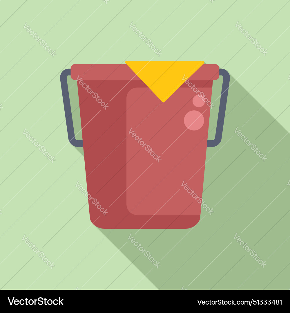 Flat design red bucket with yellow napkin Vector Image