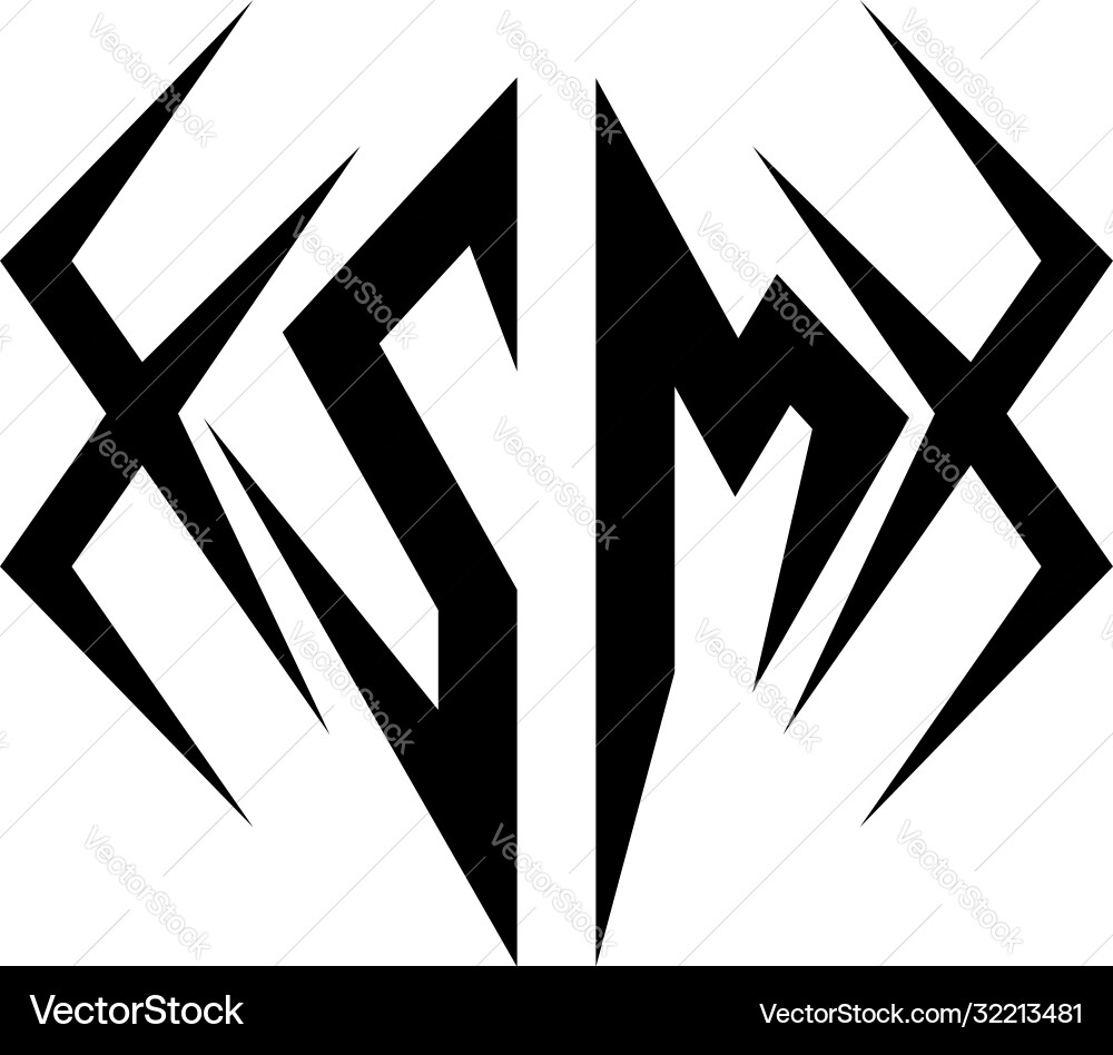 Initial sm logo design with cool style Royalty Free Vector