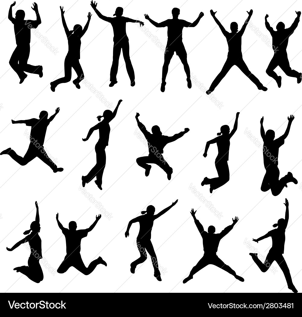 Jumping people Royalty Free Vector Image - VectorStock