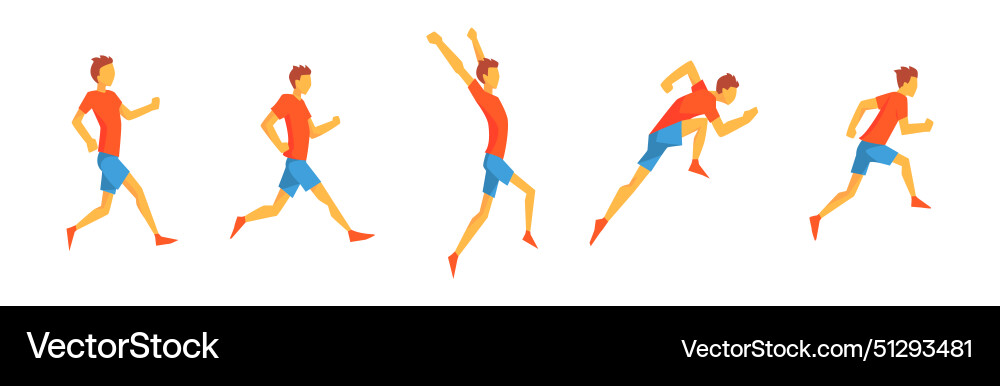 Man run marathon race moving fast and sprinting Vector Image