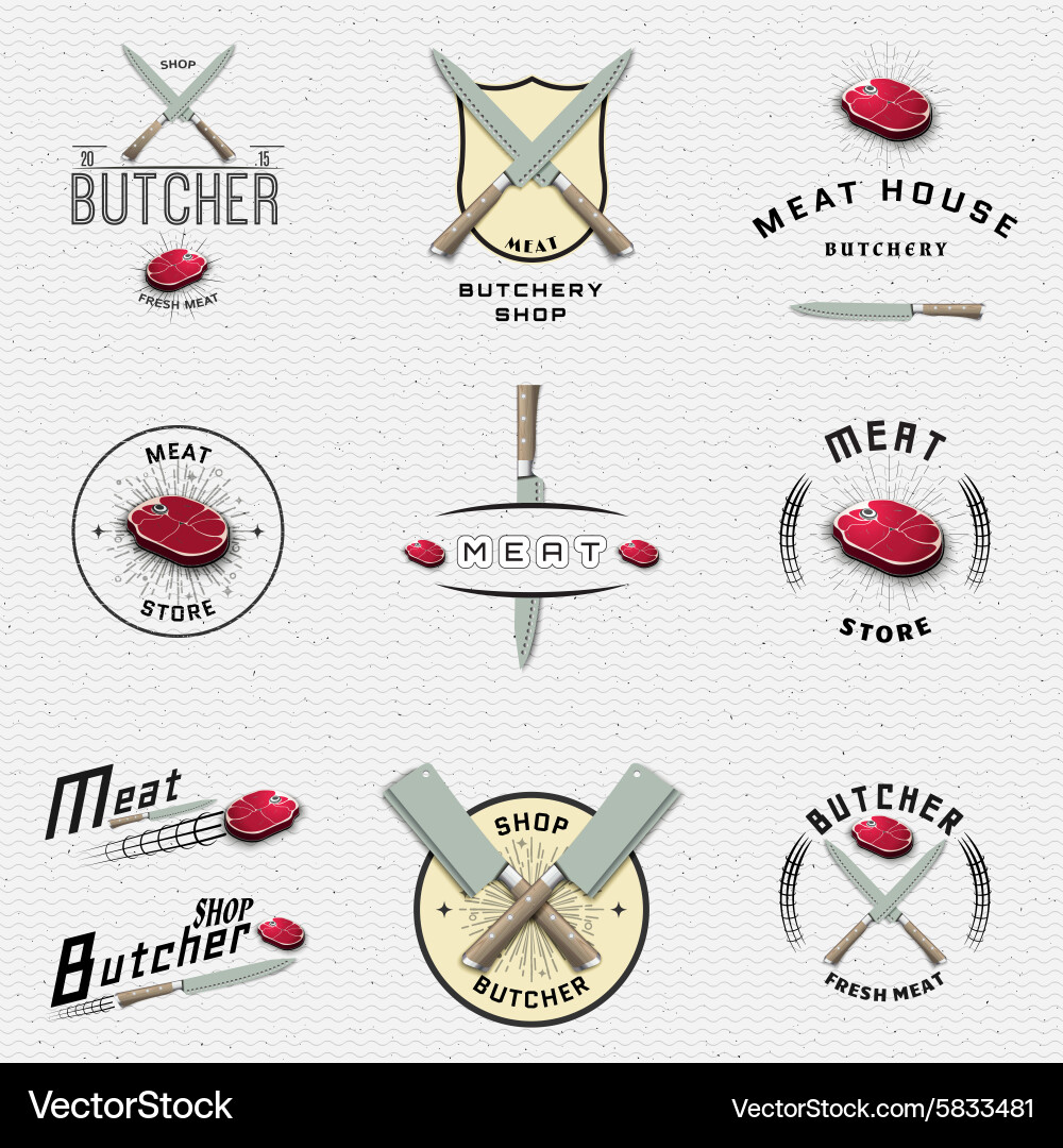 Meat Shop Badges & Labels Royalty Free Vector Image