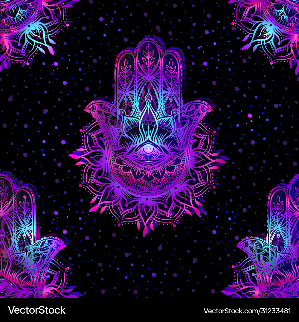 Ornate Hamsa Pattern Royalty Free Vector Image