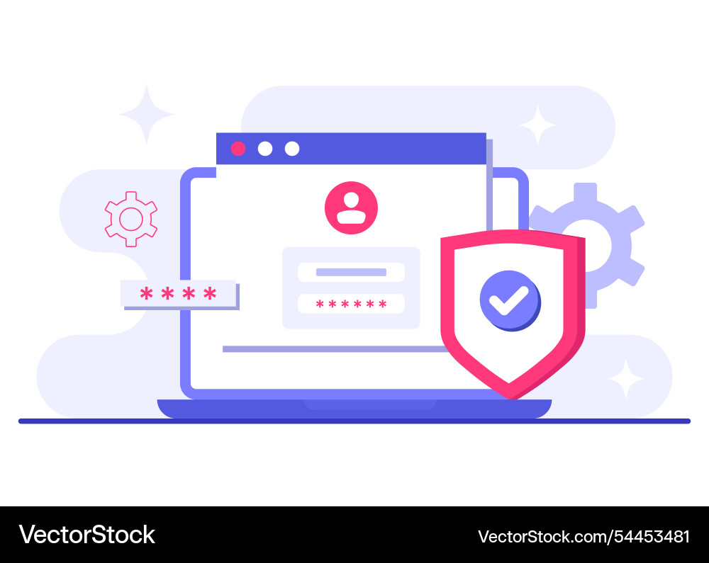 Password Secure Access Data Protection Cyber Vector Image