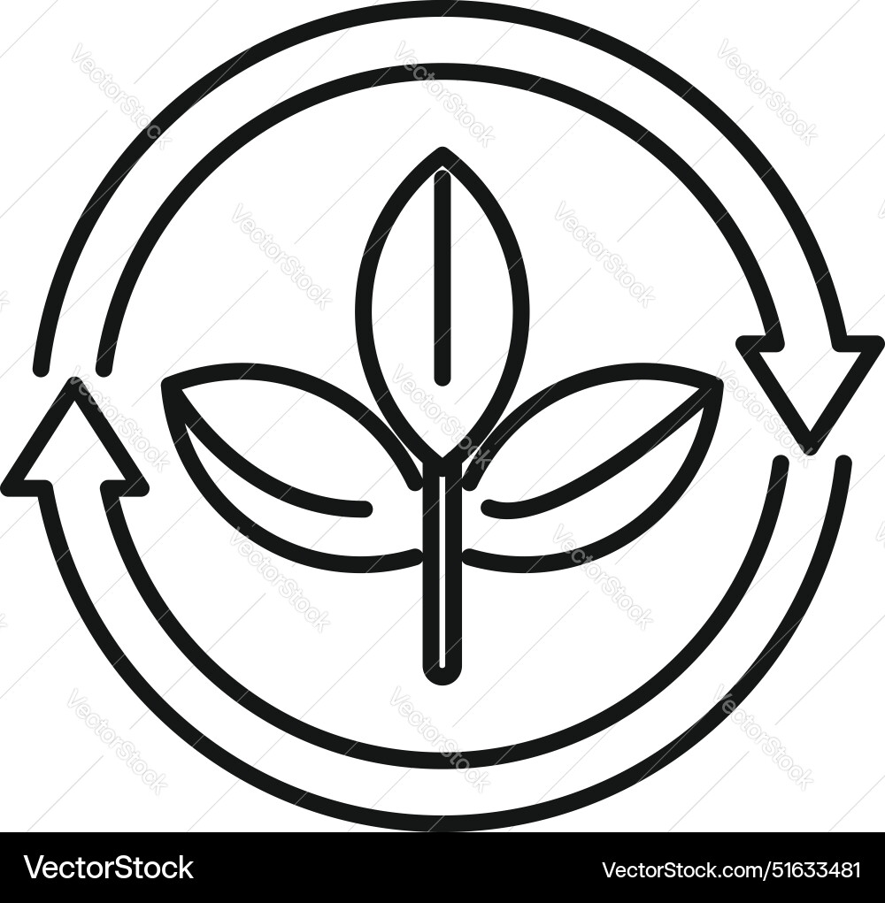 Plant growing inside circular arrows Royalty Free Vector