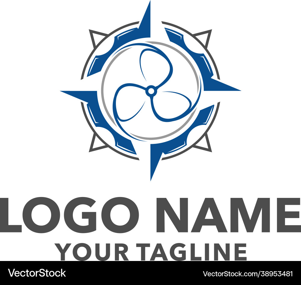 Ship propeller logo Royalty Free Vector Image - VectorStock