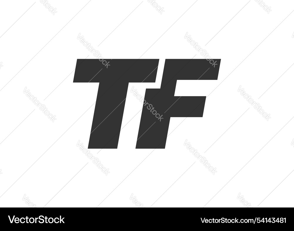 Tf techno editable font logo for corporate Vector Image
