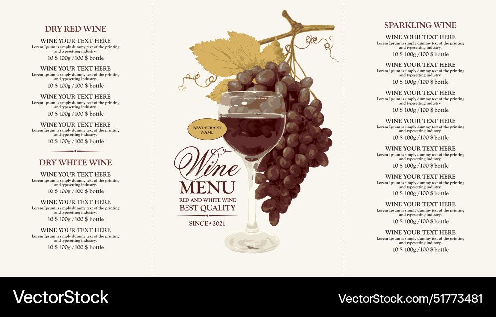 Wine Menu Template