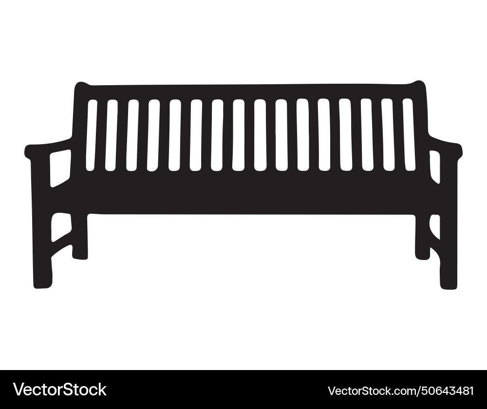 Wooden bench silhouette art Royalty Free Vector Image