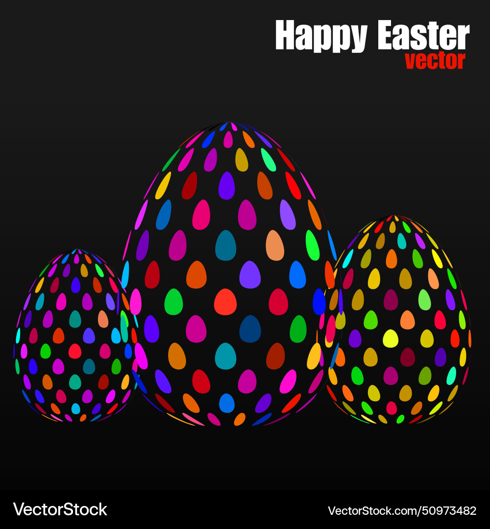 Abstract easter eggs with colorful circles Vector Image