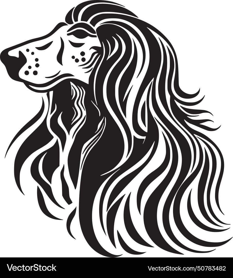 Afghan hound - minimalist and flat logo Royalty Free Vector Afghan hound - minimalist and flat logo Royalty Free Vector