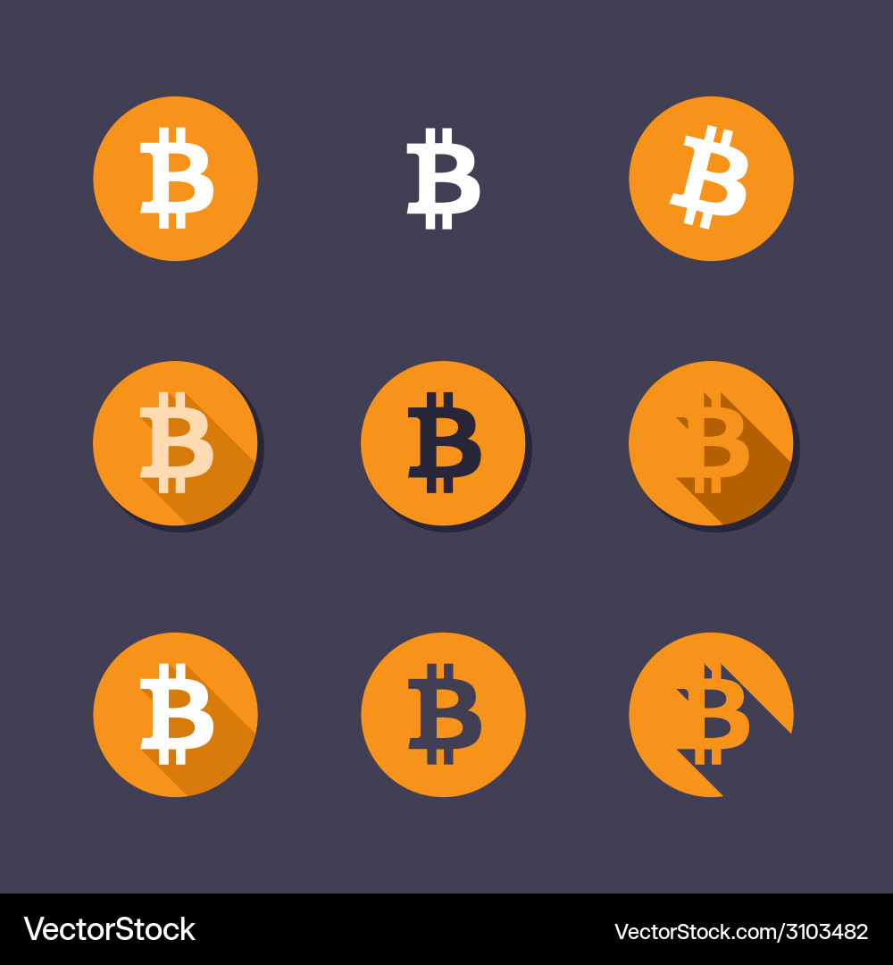 Bitcoin icons Royalty Free Vector Image - VectorStock
