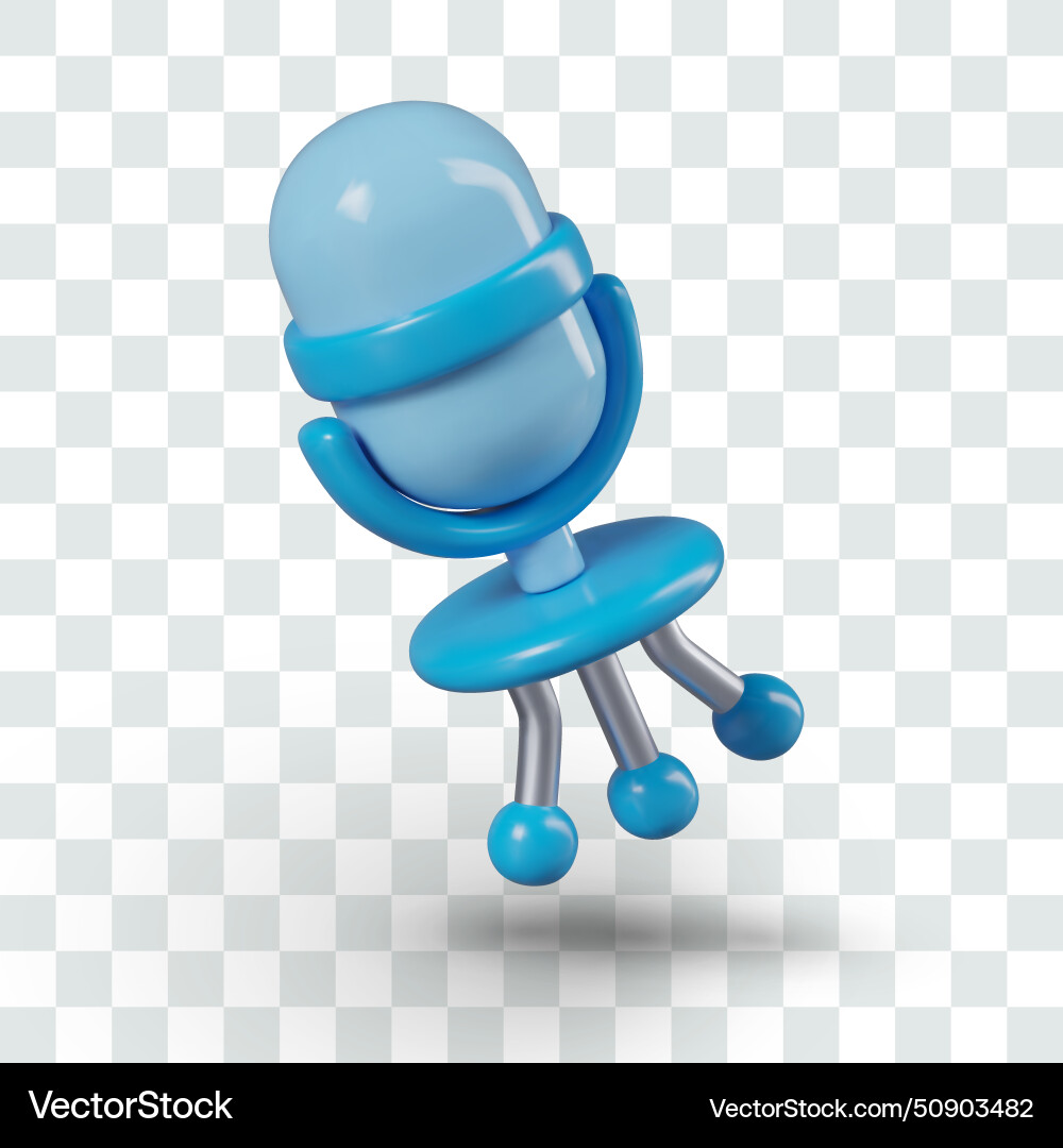 Blue microphone with processor legs voice Vector Image