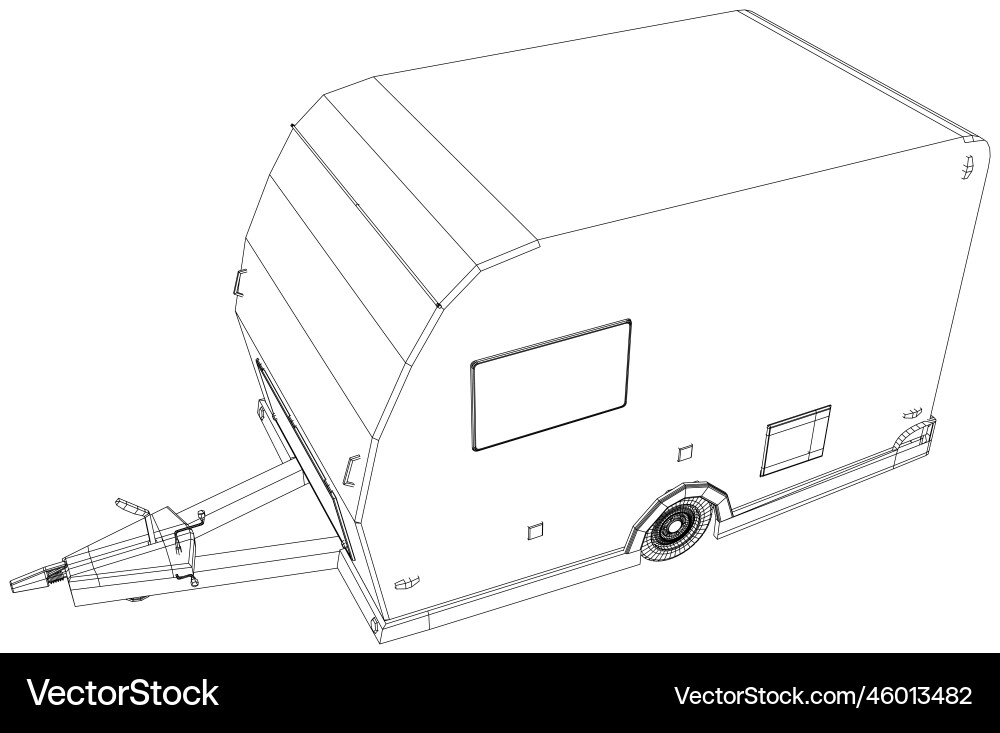 Camping Trailer Outline Royalty Free Vector Image