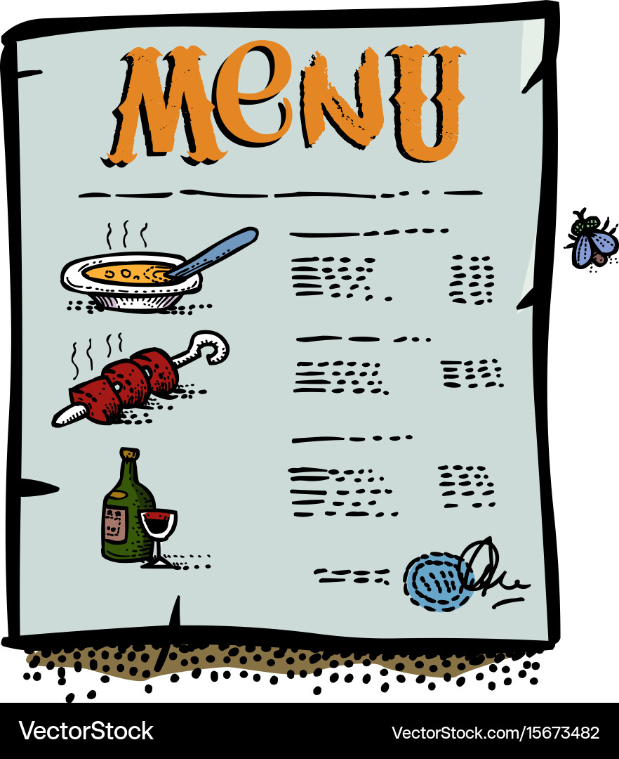 Cartoon image of menu icon Royalty Free Vector Image