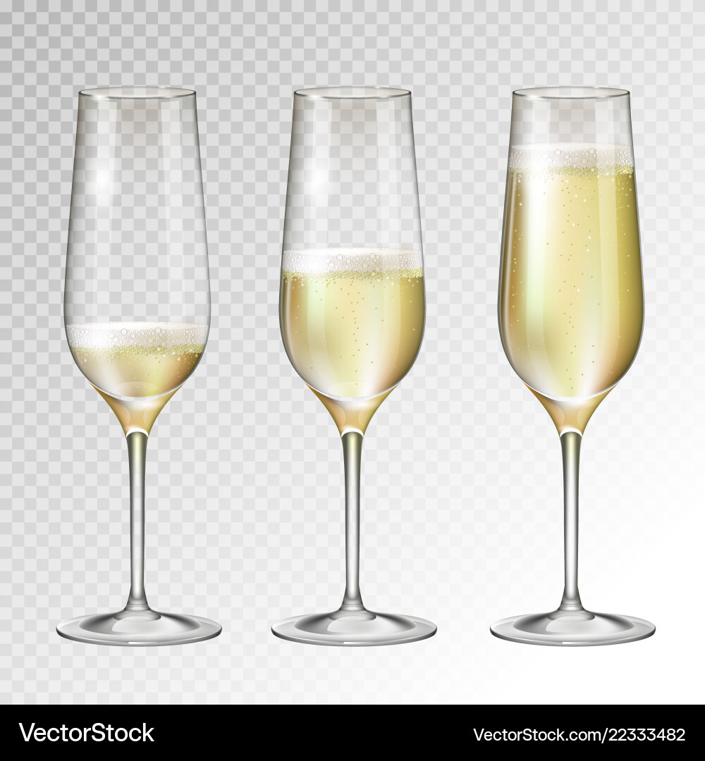 Champagne glass on transparent background Vector Image
