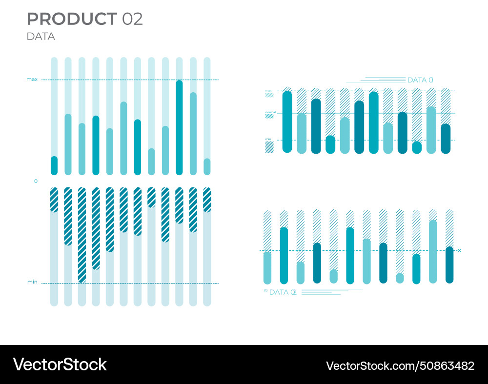 Coverage audience business analysis charts Vector Image