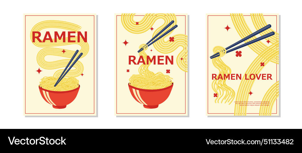 Flat design ramen vertical flyer template Vector Image