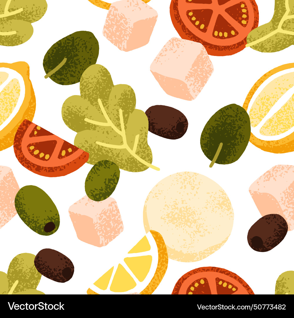 Food ingredients seamless pattern vegetable Vector Image