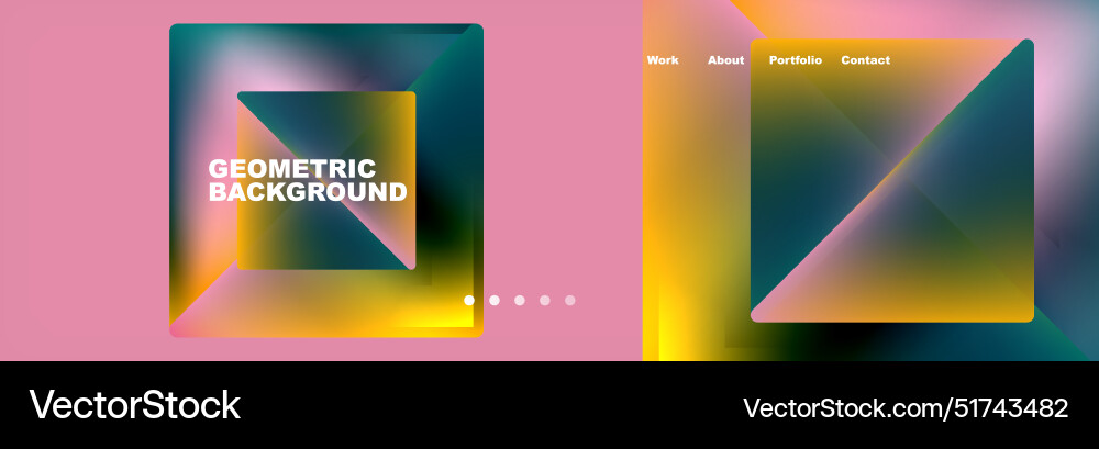 Gradient triangles composition with bright fluid Vector Image