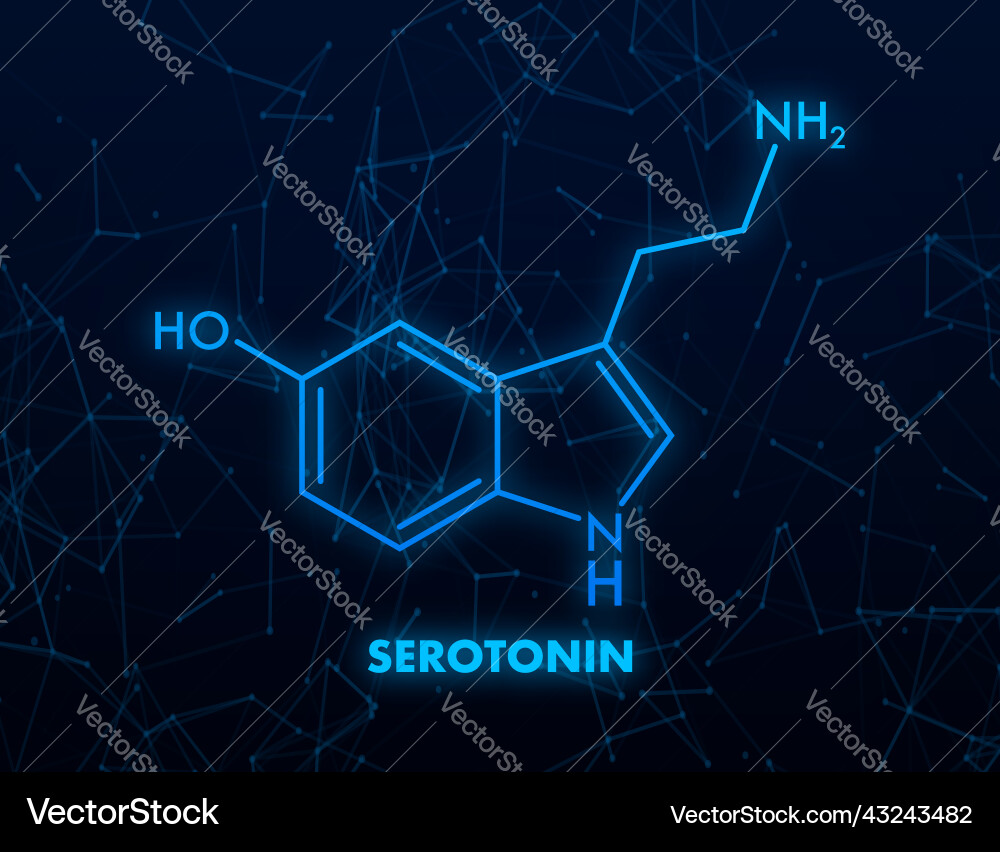 Graphic serotonin editable stroke outline Vector Image