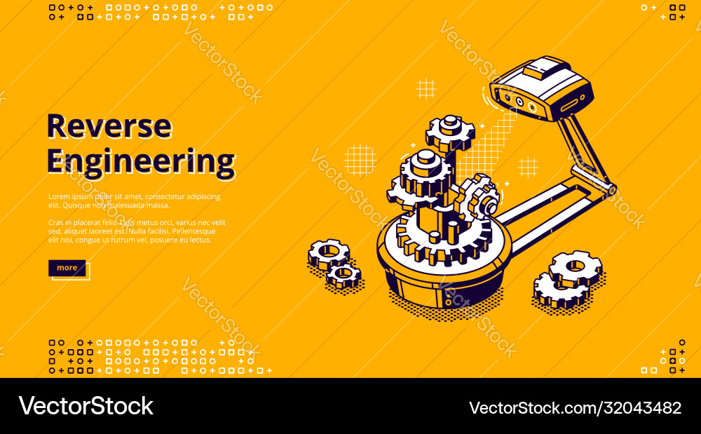 Landing page reverse engineering Royalty Free Vector Image