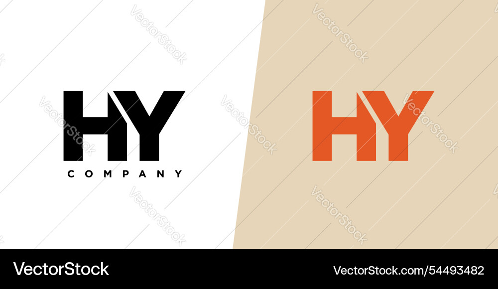 Letter h and y hy logo design template minimal Vector Image
