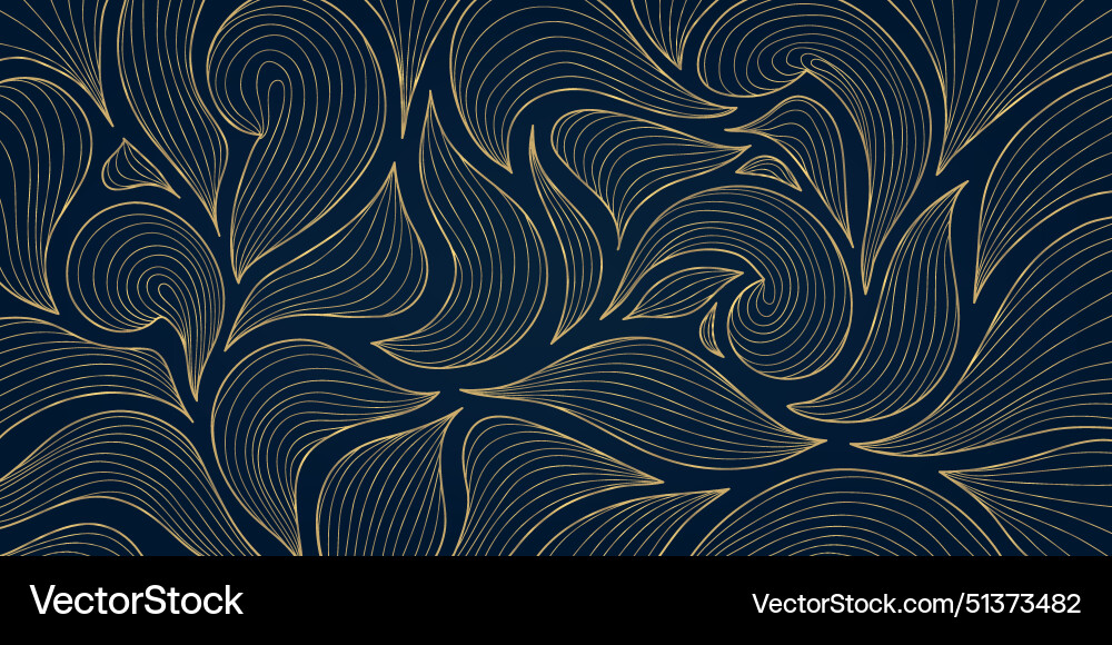 Line art deco floral pattern abstract Royalty Free Vector