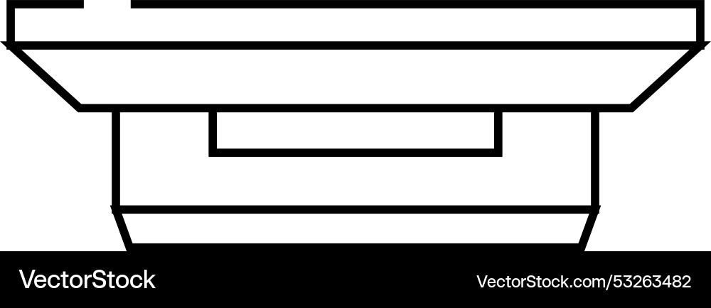 Plasma tv pedestal top view line icon Royalty Free Vector